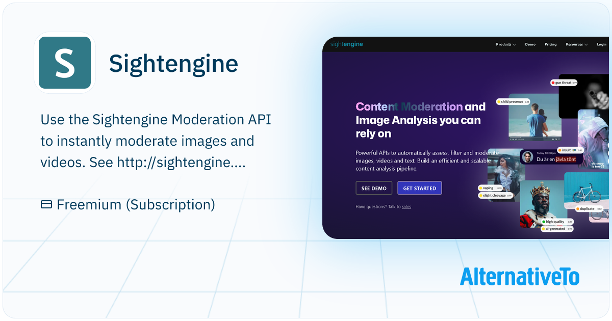 Sightengine: Powerful APIs to automatically assess, filter and moderate ...