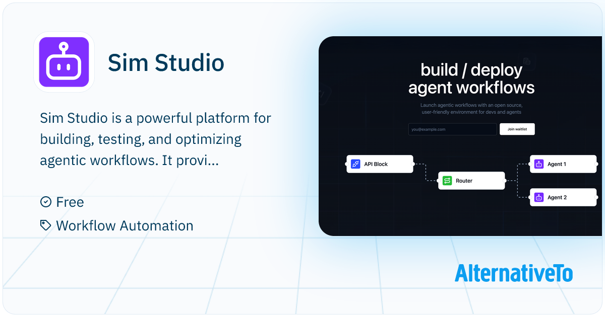 Sim Studio: Drag-and-drop AI workflows for devs who’d rather build ...