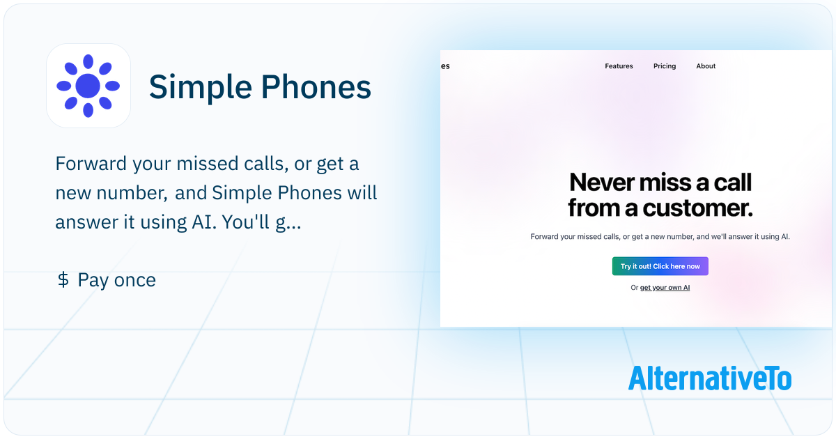 Simple Phones: Never miss a call from a customer. | AlternativeTo