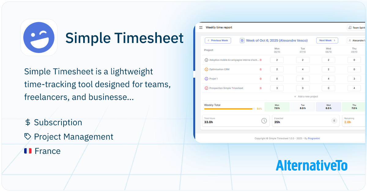 Simple Timesheet: Easy and affordable time-tracking tool for teams and ...