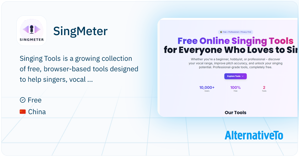 SingMeter: Free online singing tools for everyone. | AlternativeTo