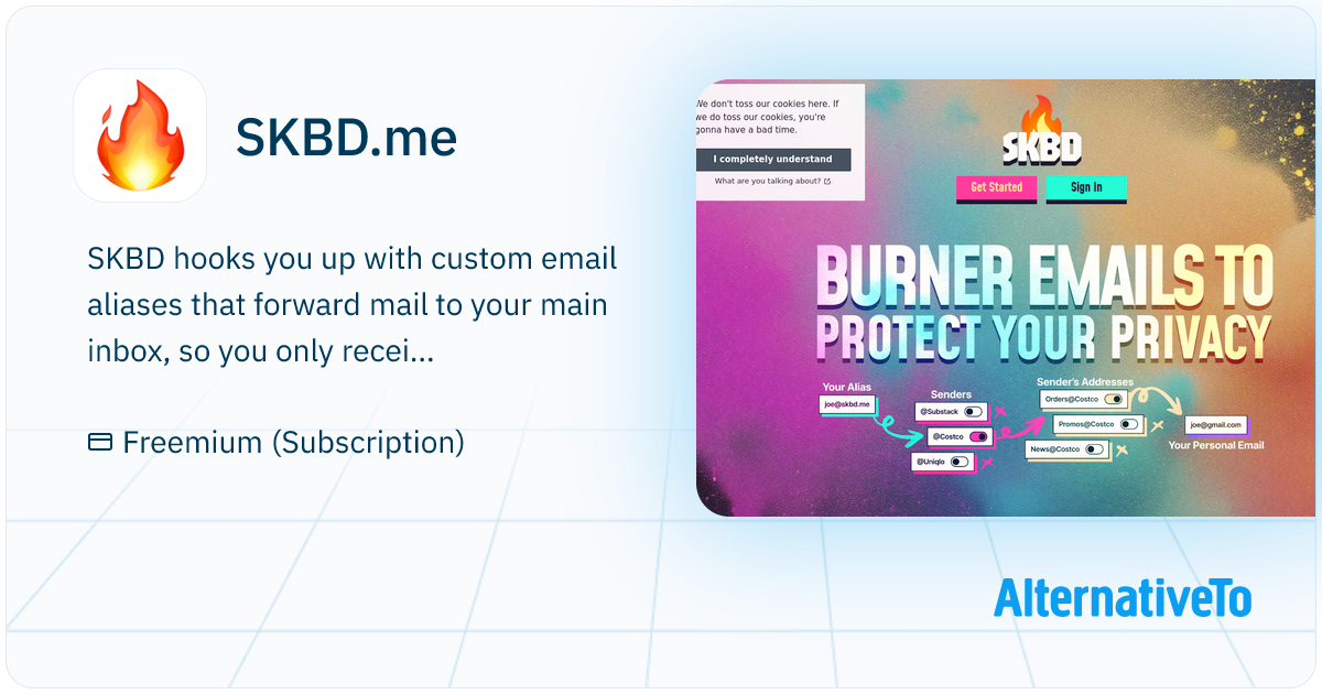 SKBD.me: SKBD hooks you up with custom email aliases that | AlternativeTo