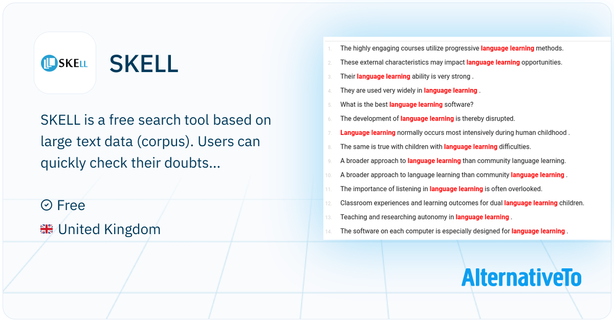 SKELL: A simple tool for anybody interested in languages who can easily ...