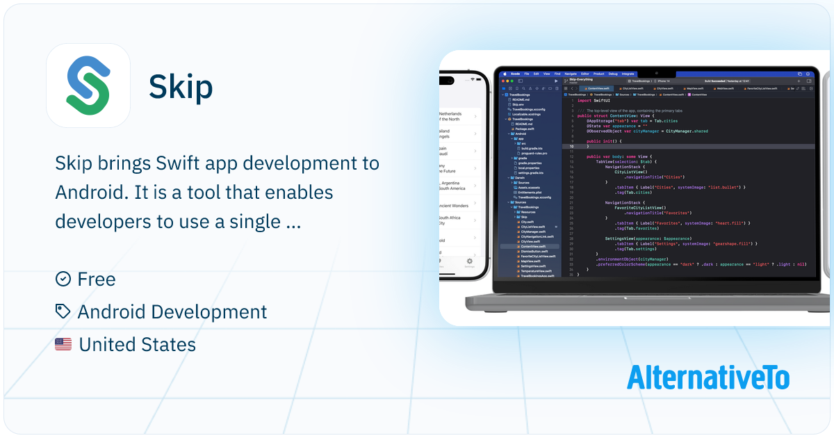 Skip: Build native apps for iPhone and Android with Skip | AlternativeTo