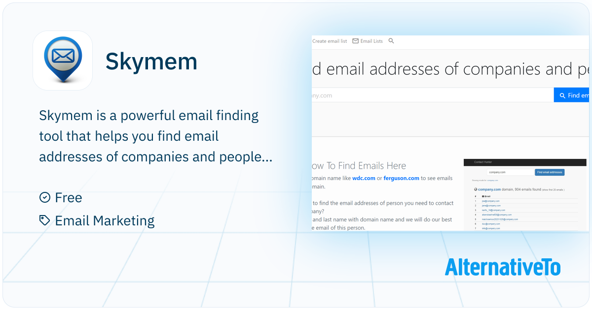Skymem: Powerful email finding tool that helps you find email addresses ...