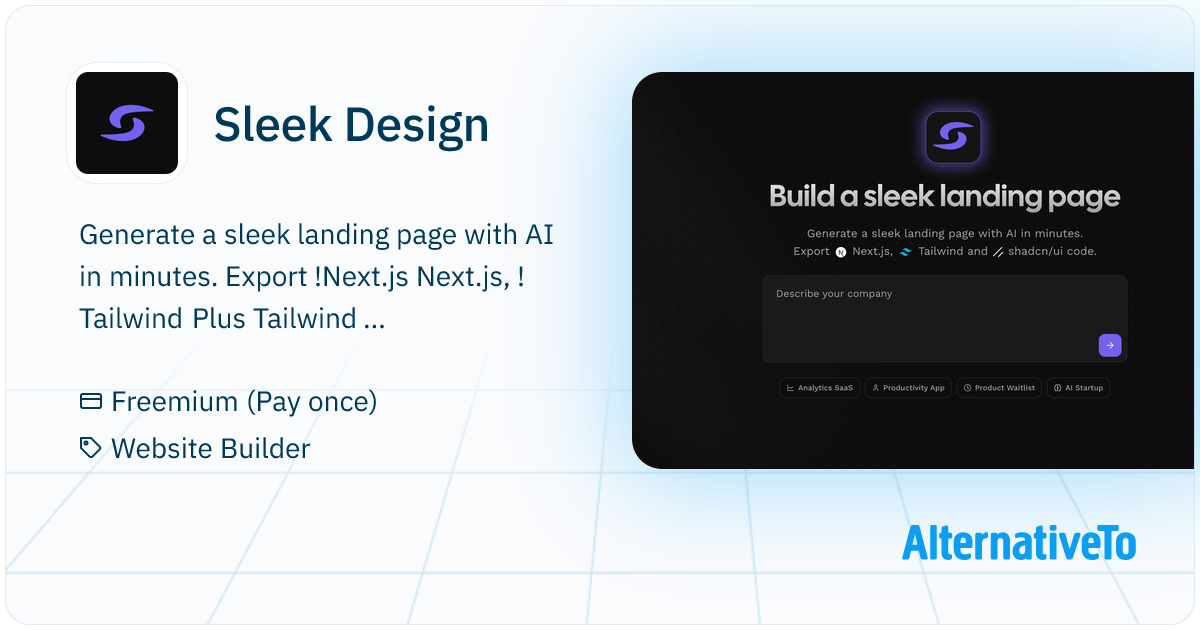 Sleek Design: Generate a sleek landing page with AI in minutes ...