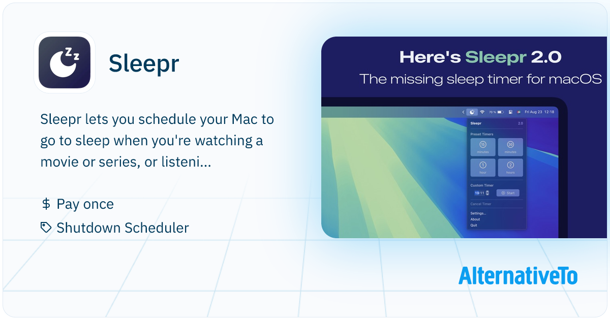 Sleepr: Lets you schedule your Mac to go to sleep | AlternativeTo