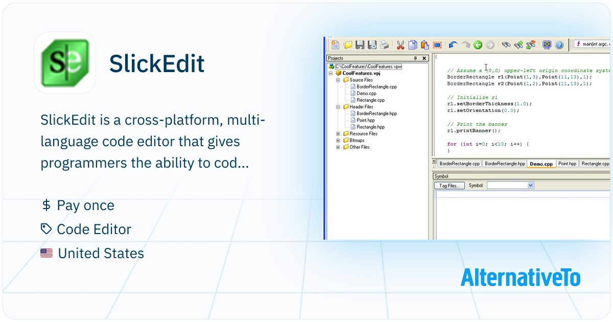 SlickEdit: Cross-platform, multi-language | AlternativeTo