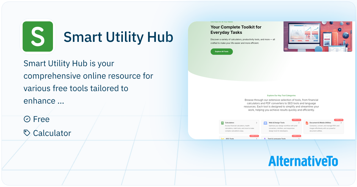 Smart Utility Hub: Provides a suite of free online tools, including ...