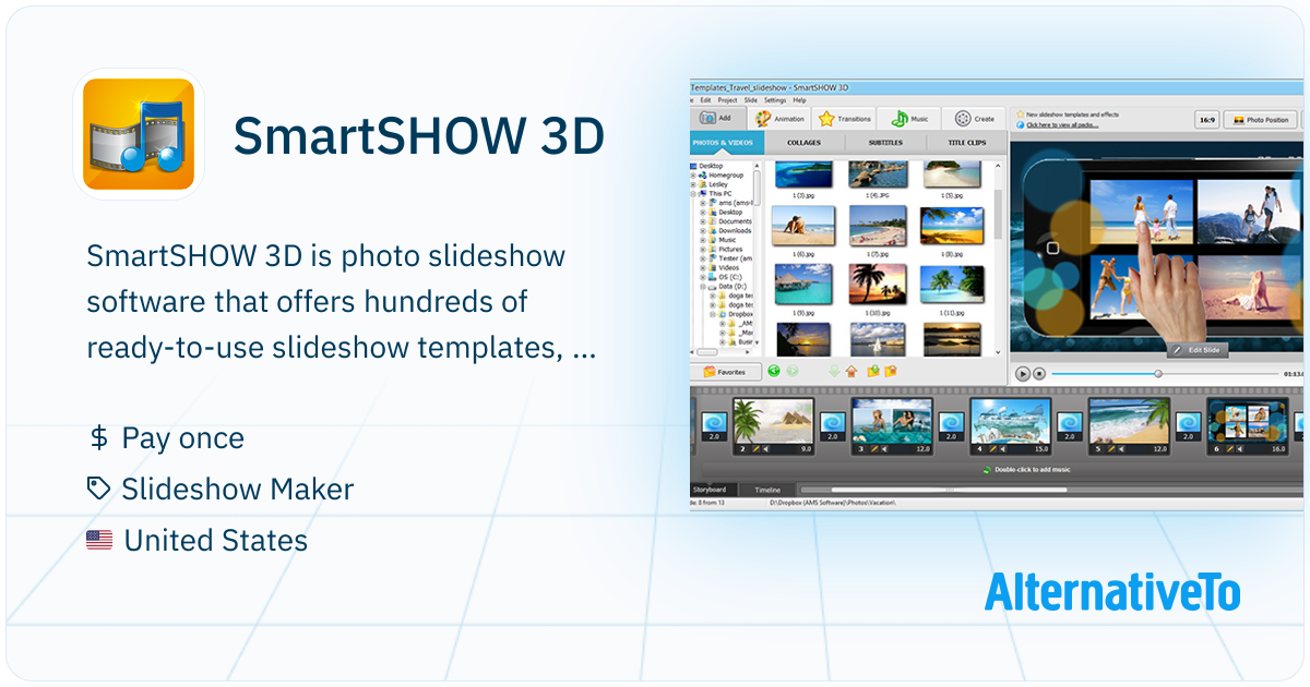SmartSHOW 3D: 3D slideshows with templates and 350+ effects | AlternativeTo