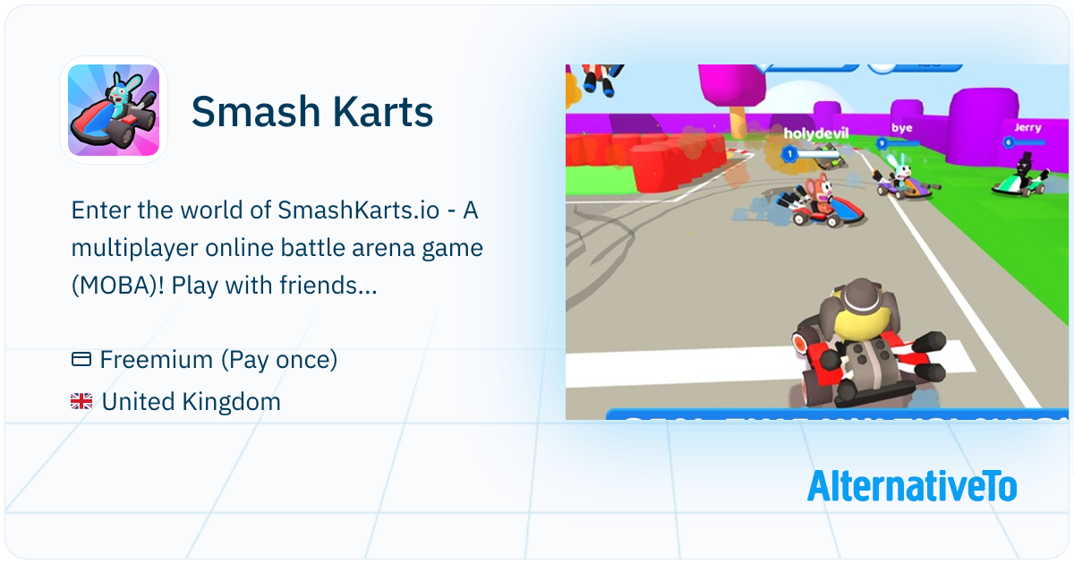 Smash Karts: Free io Multiplayer Kart Battle Arena game. Drive fast ...