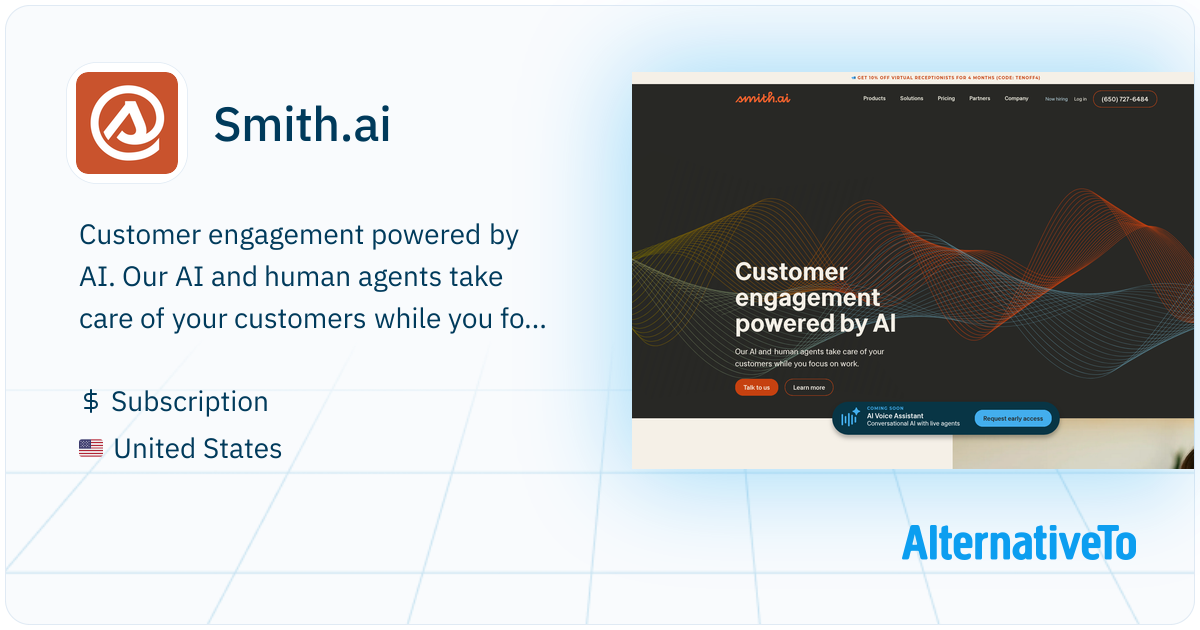 Smith.ai: Combines AI and human intelligence to offer 24/7 customer ...