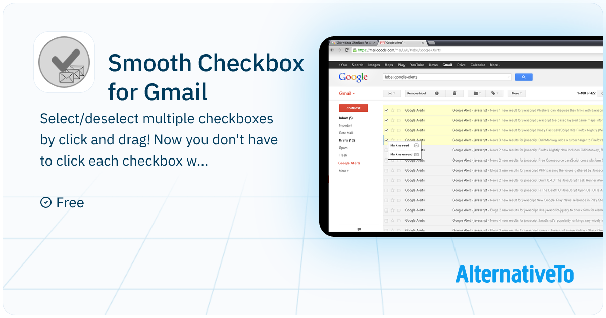 Smooth Checkbox for Gmail: Select/deselect multiple checkboxes by click ...