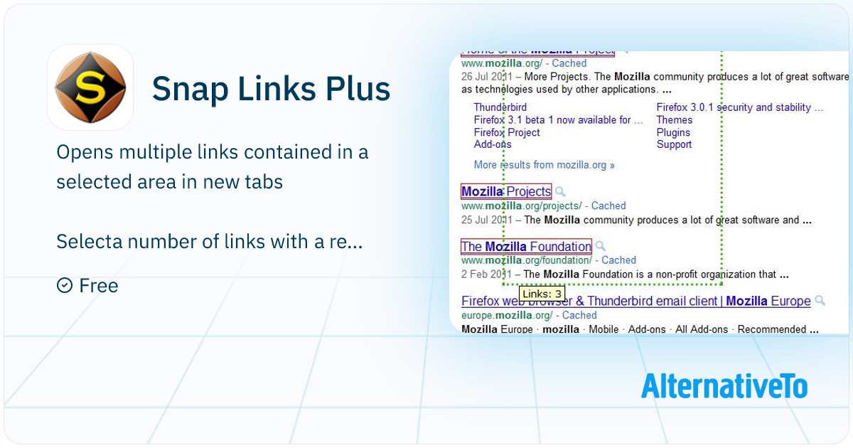 Snap Links Plus: Select a number of links with a rectangle and open ...