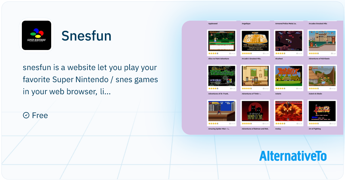 Snesfun: Snesfun is a website let you play your favorite | AlternativeTo