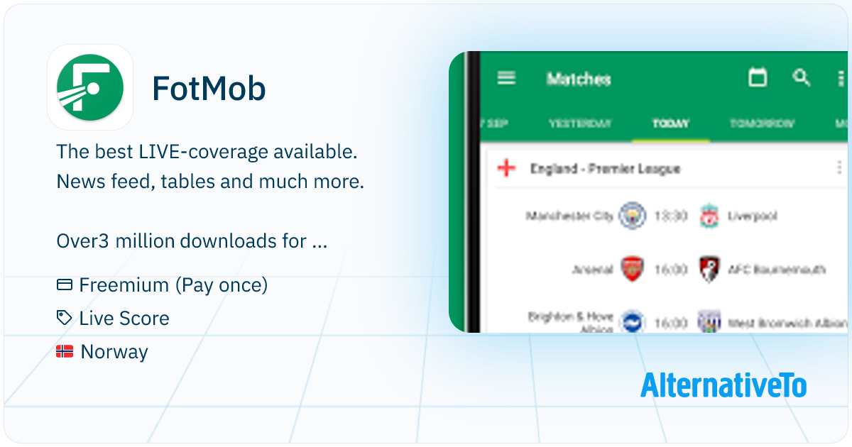 FotMob: The best LIVE-coverage available | AlternativeTo
