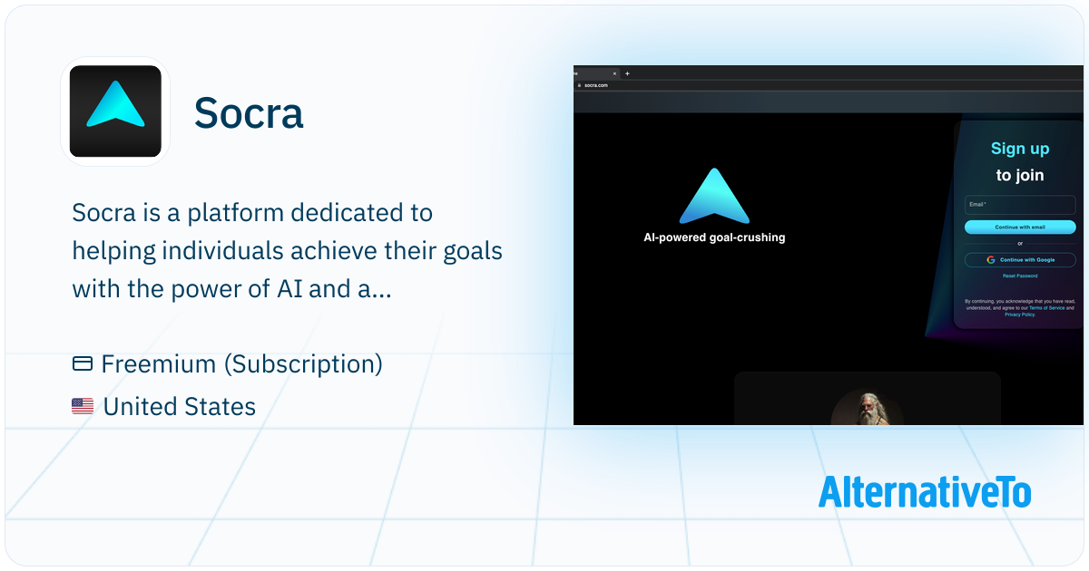Socra: AI-powered goal-crushing | AlternativeTo