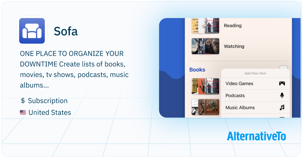 Sofa: Keep track of the movies, games, books, music, etc. that you want ...