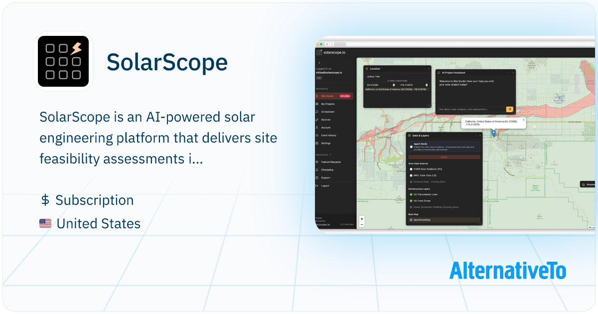 SolarScope: AI-powered solar site analysis platform. | AlternativeTo