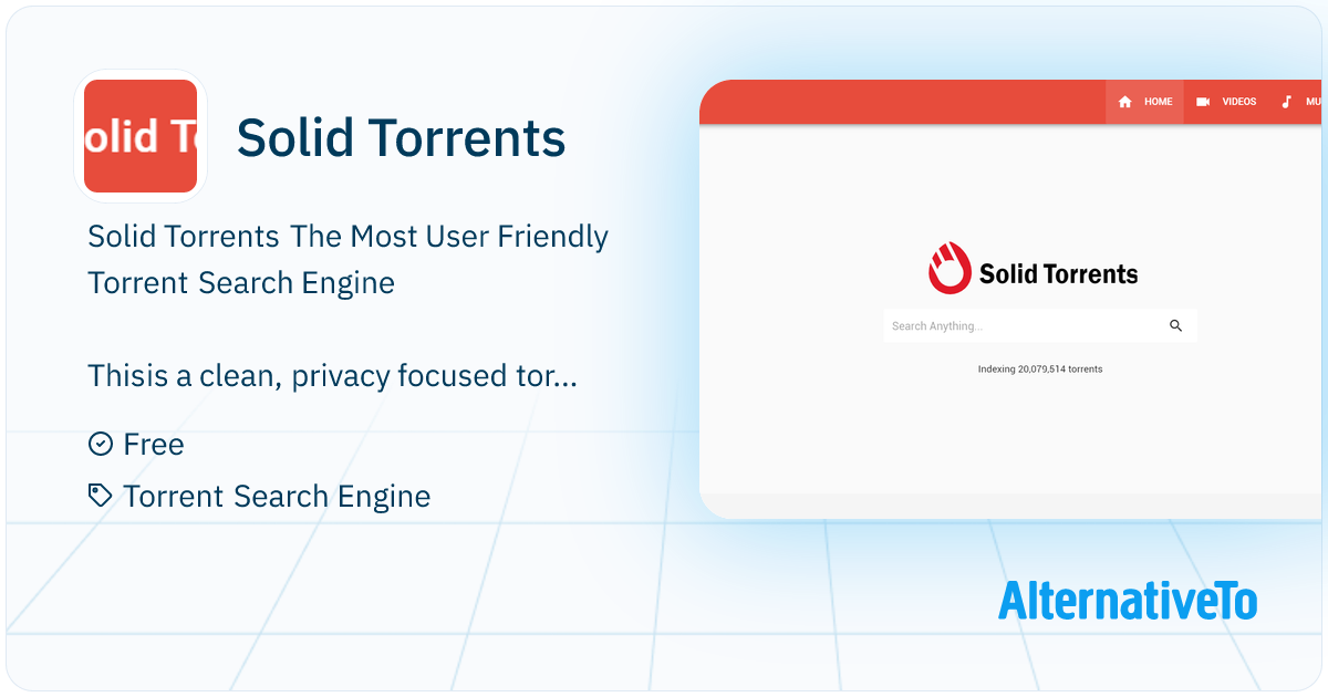 Solid Torrents: User friendly Torrent search index that does not serve ...