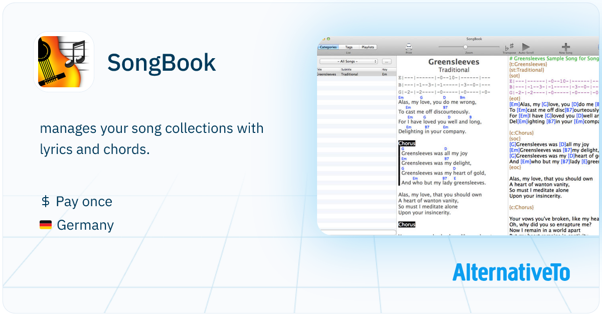SongBook: Manages your song collections with lyrics and chords ...