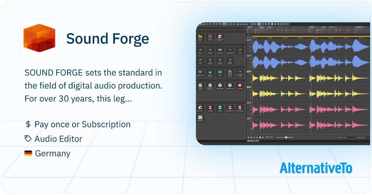 Sound Forge: Professional audio editing with mastering, restoration ...