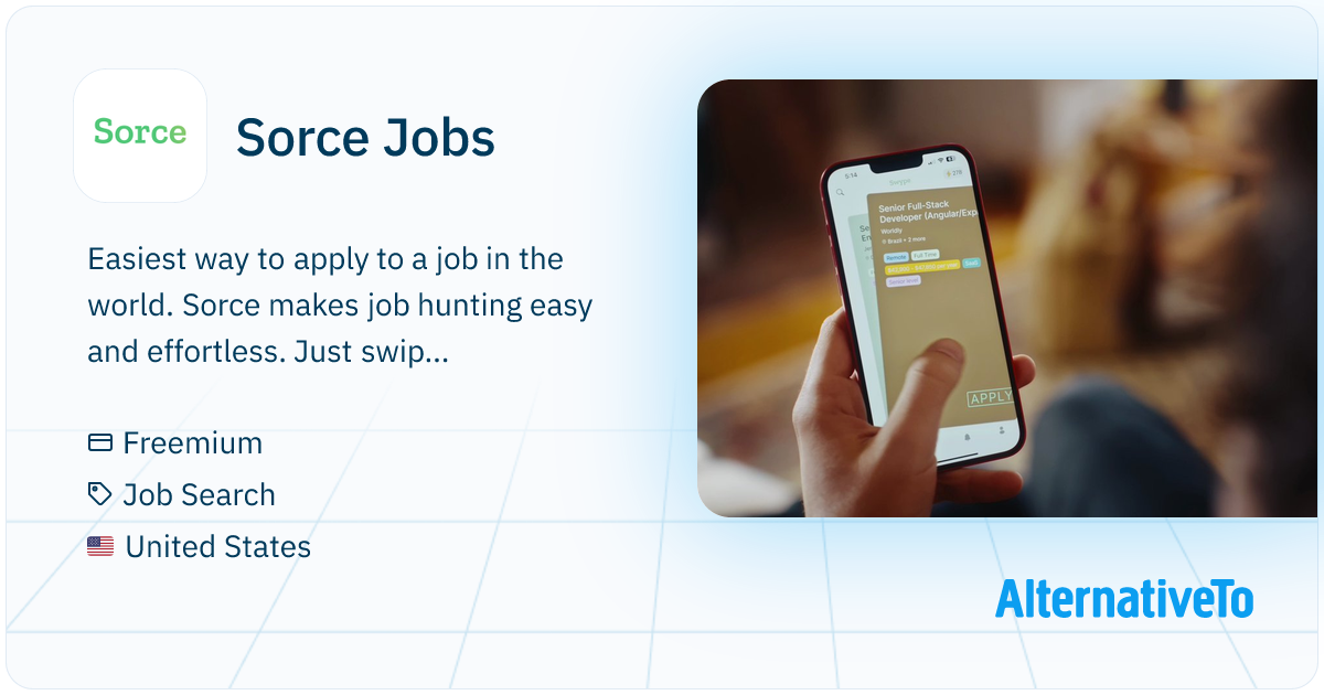Sorce Jobs: Swipe to job search effortlessly with AI | AlternativeTo
