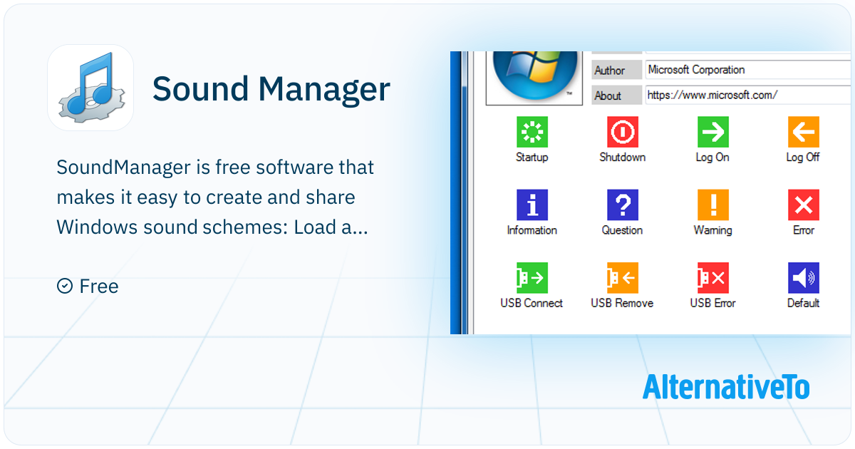 Sound Manager: Manage and share Windows sound schemes, restoring ...