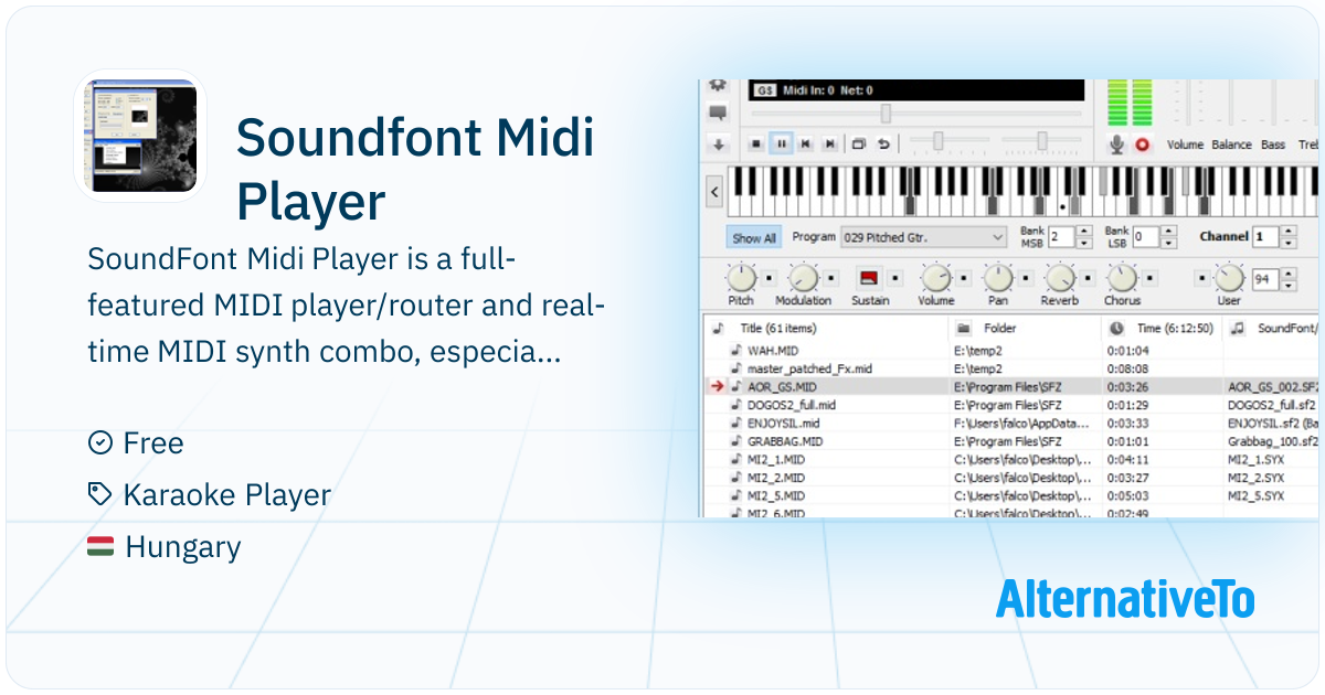 Soundfont Midi Player: Full-featured MIDI and Karaoke player/router ...
