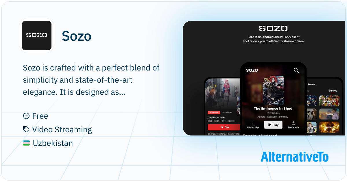 Sozo: Android client for streaming and downloading anime and manga ...