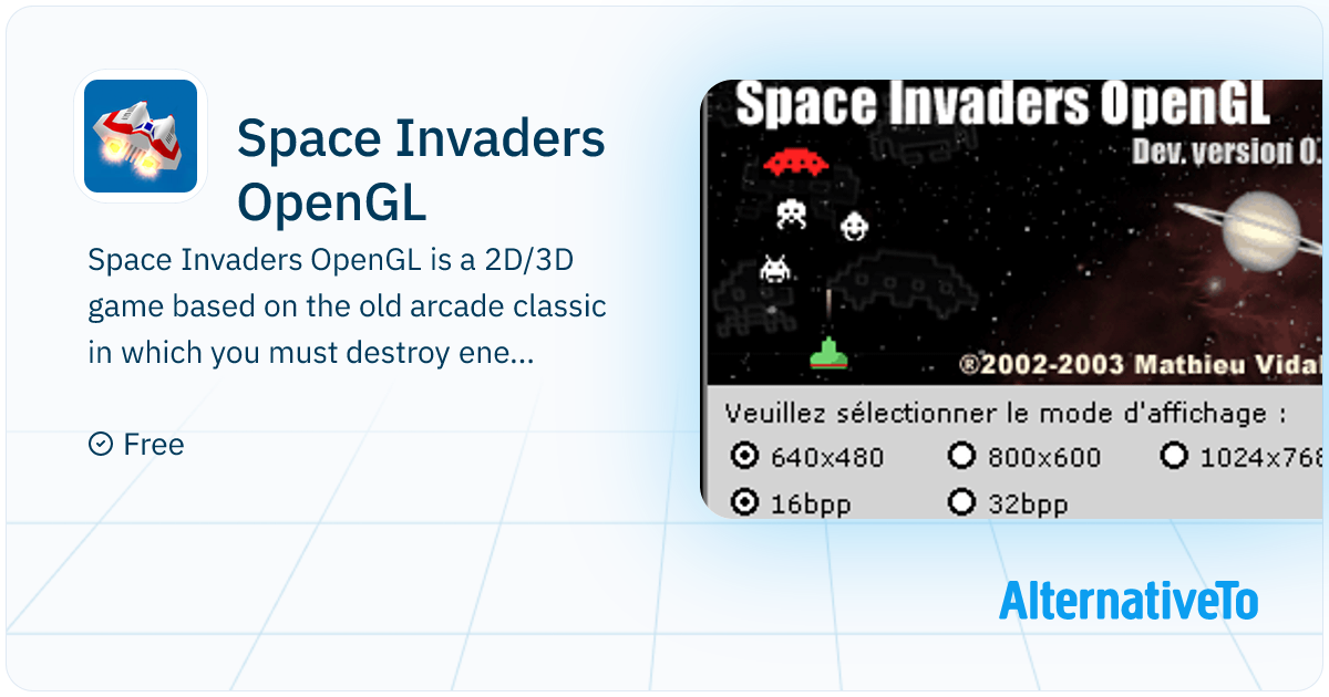 Space Invaders OpenGL: With source code available | AlternativeTo
