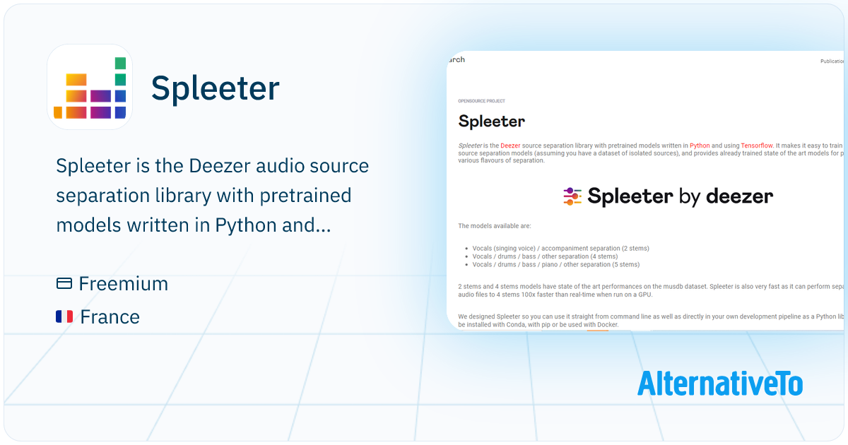 Spleeter: Audio source separation library written in Python (uses ...