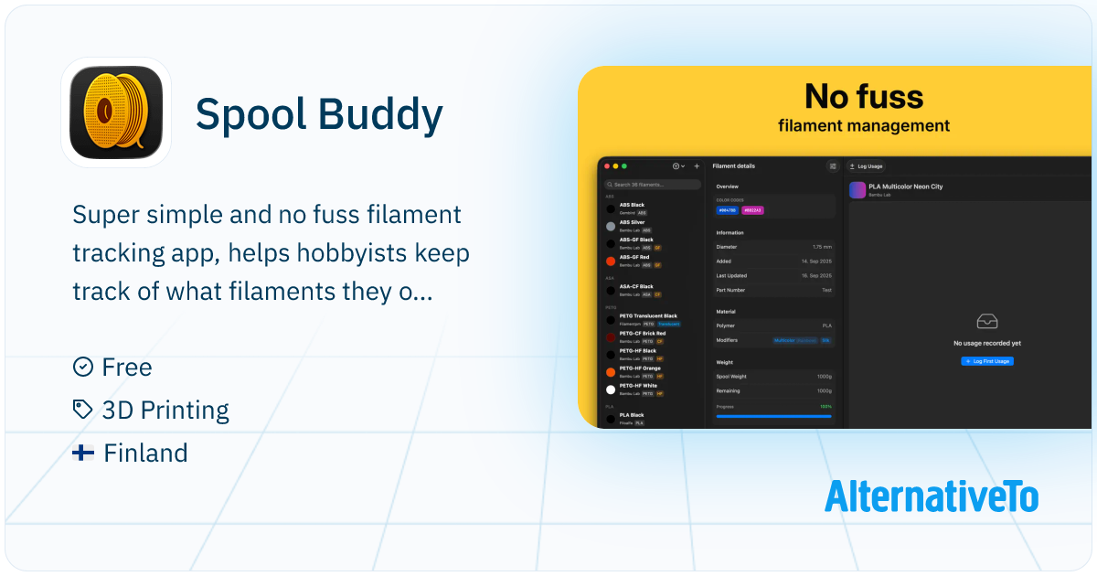 Spool Buddy: Filament tracker with iCloud sync, no login, private, fast ...