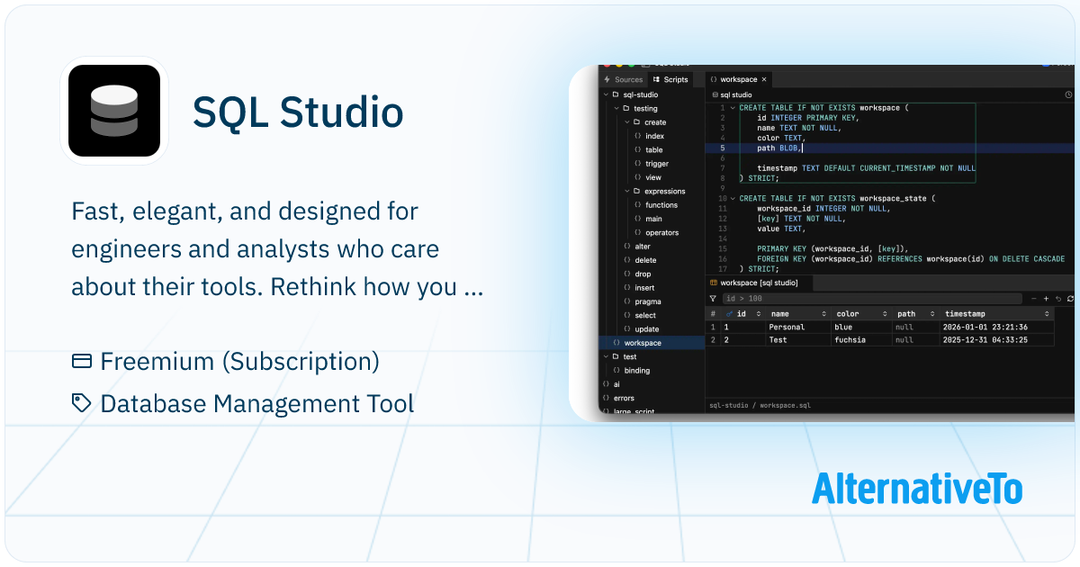 SQL Studio: Spreadsheet-style editing, advanced SQL parsing, fast ...