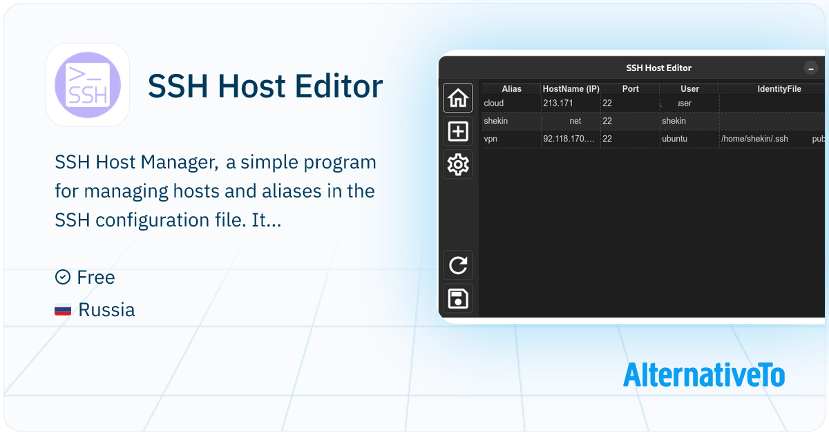 SSH Host Editor: SSH Host Manager is a simple program for managing ...
