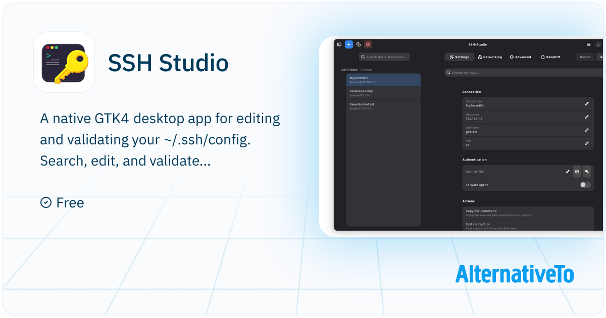 SSH Studio: Easy, GUI SSH config editor and validator built with Python ...