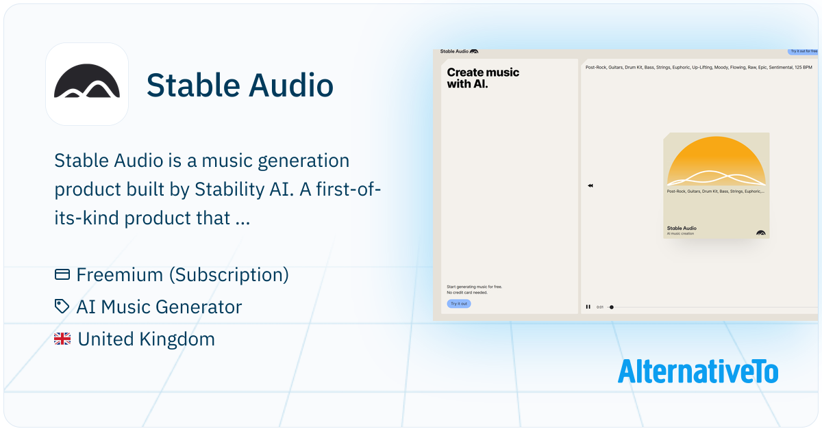 Stable Audio: Developed by Stability AI, is a music generation product ...