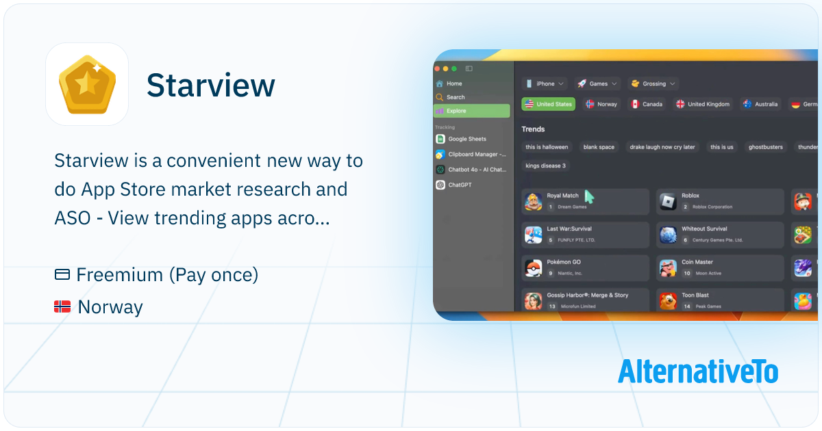 Starview: Tracks app reviews, ASO keywords, and trends by region ...