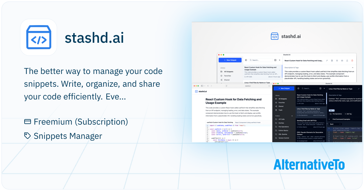 stashd.ai: AI-powered code snippet organization, search, and sharing ...