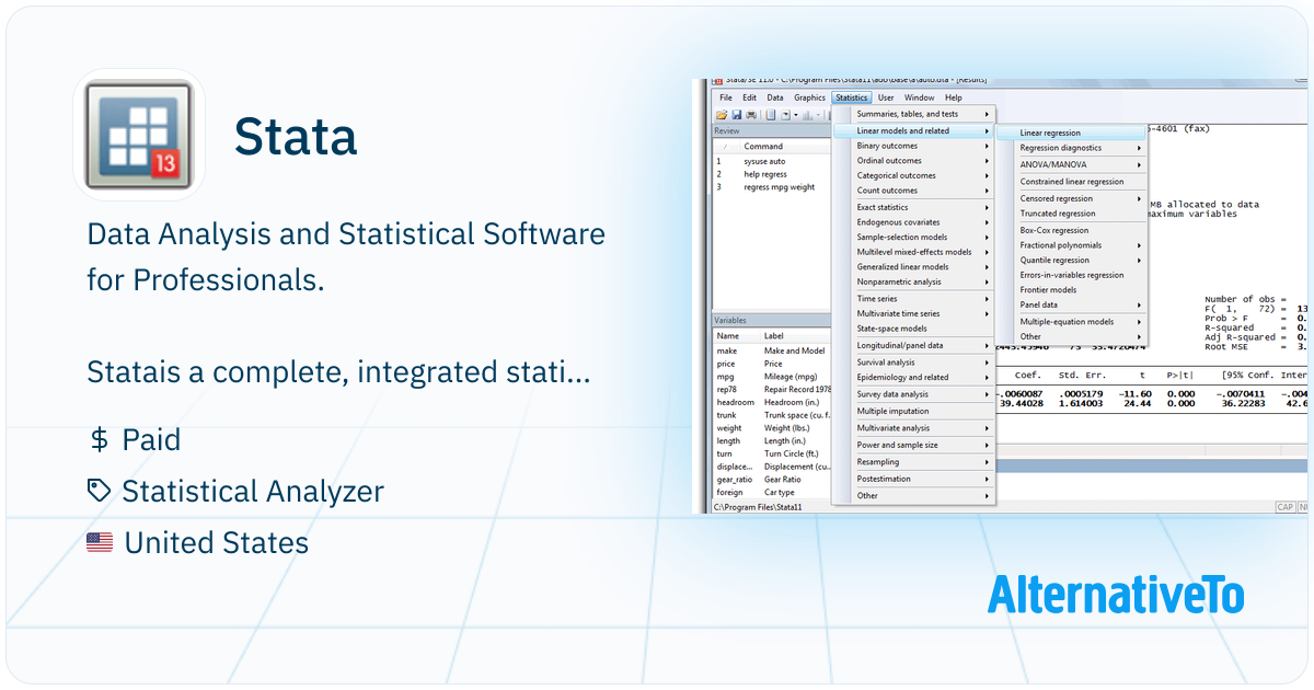 Stata: Data Analysis and Statistical Software for | AlternativeTo