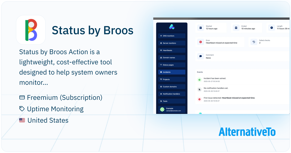 Status by Broos: Affordable system status and uptime monitoring with ...