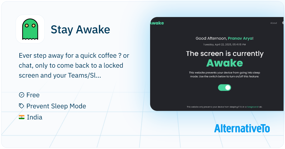Stay Awake: Need a quick coffee break ? But don't want your PC to sleep ...