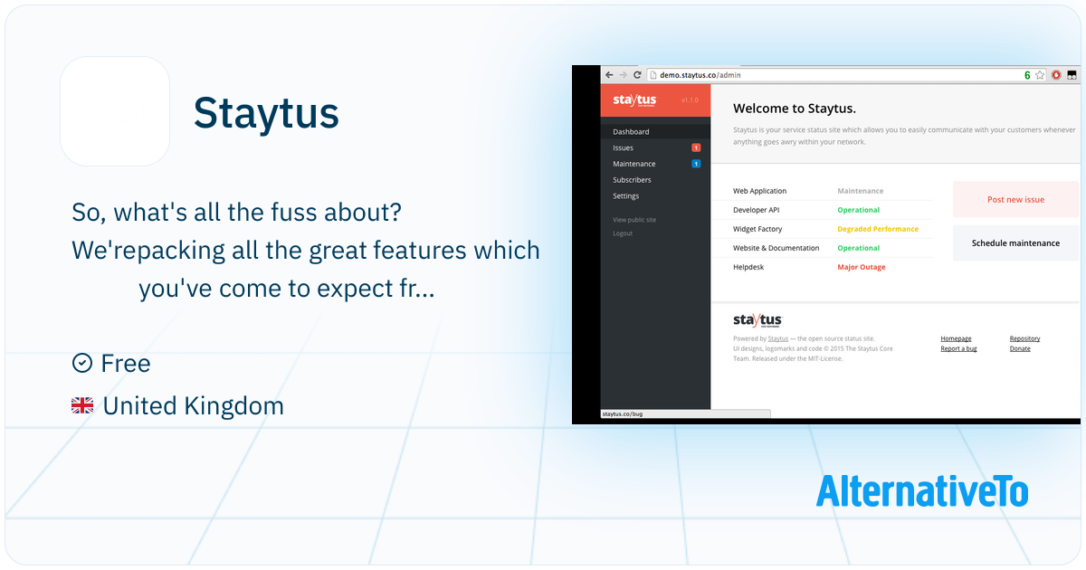 Staytus: Free, open source & beautiful status site that you can install ...
