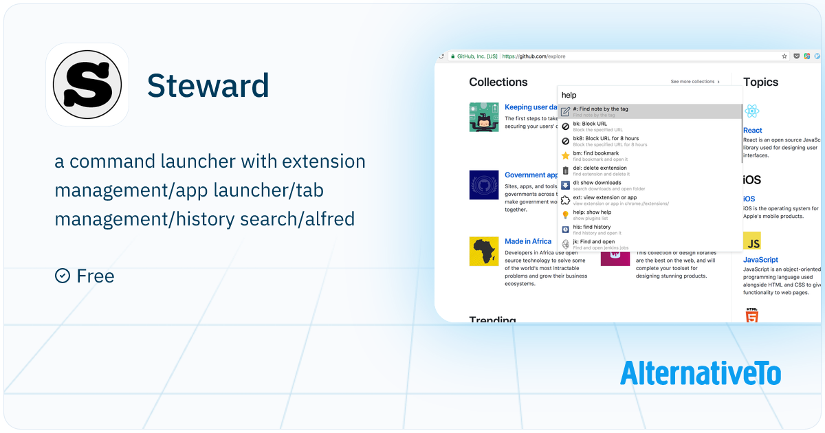 Steward: A command launcher with extension management/app | AlternativeTo