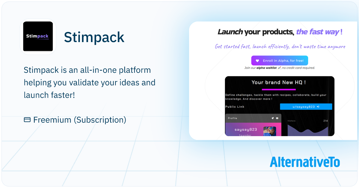 Stimpack: Launch your next products, the fast way! | AlternativeTo
