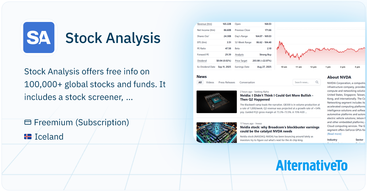Stock Analysis: Offers free information and tools for 100,000+ global ...