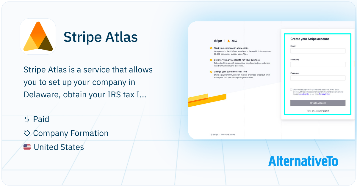 Stripe Atlas: Service that allows you to set | AlternativeTo