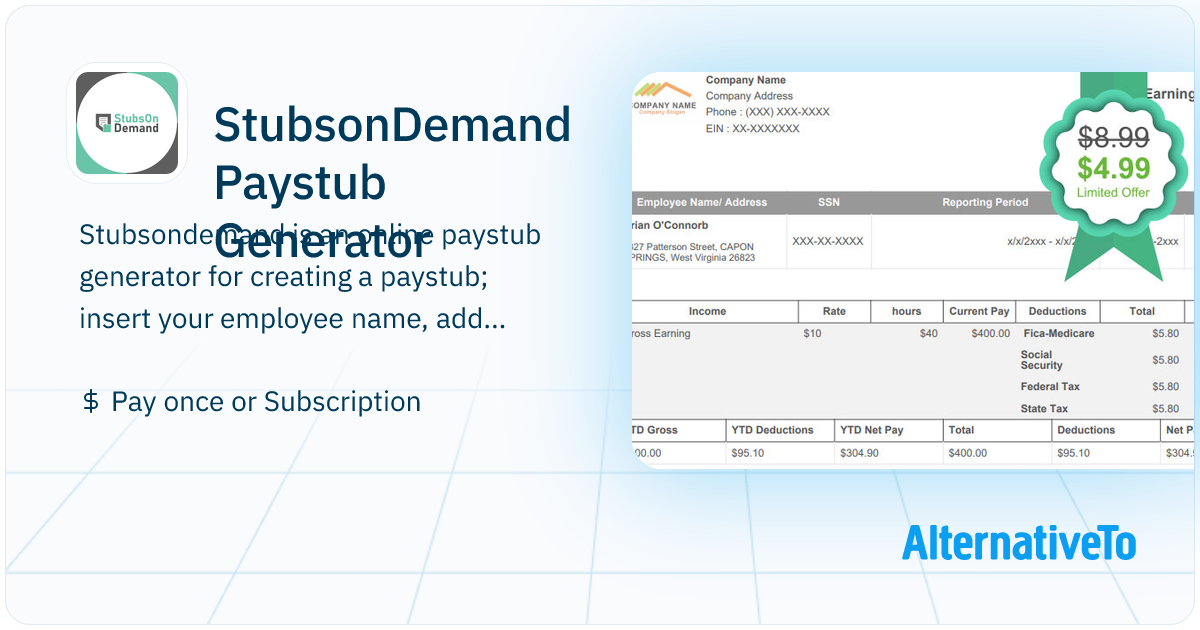 StubsonDemand Paystub Generator: Quick Online PayStub Tool is a ...