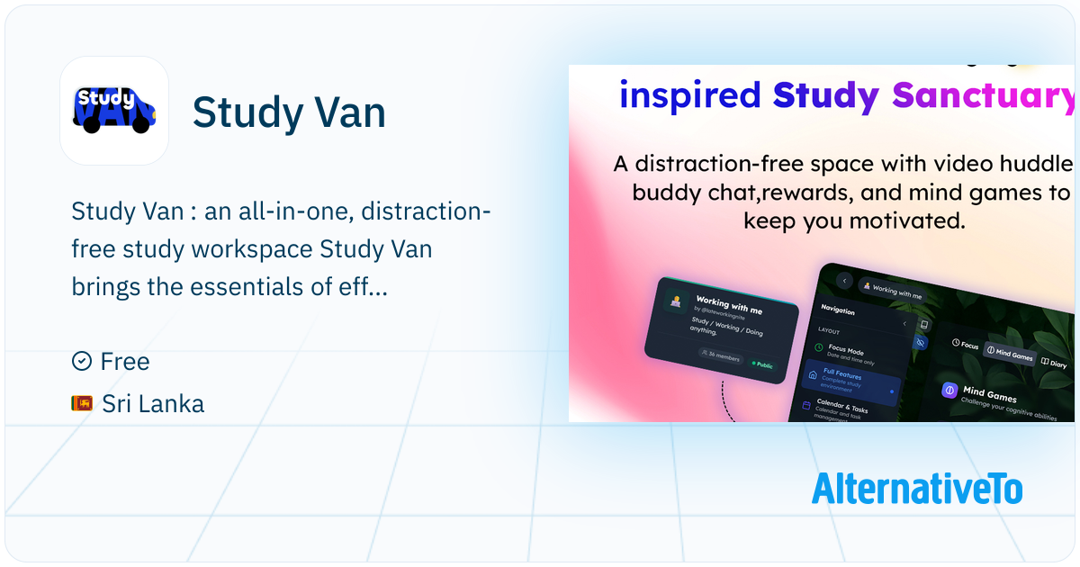 Study Van: : an all-in-one, distraction-free study | AlternativeTo