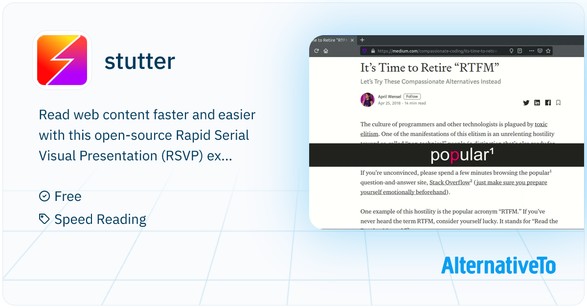 stutter: RSVP for browsers | AlternativeTo